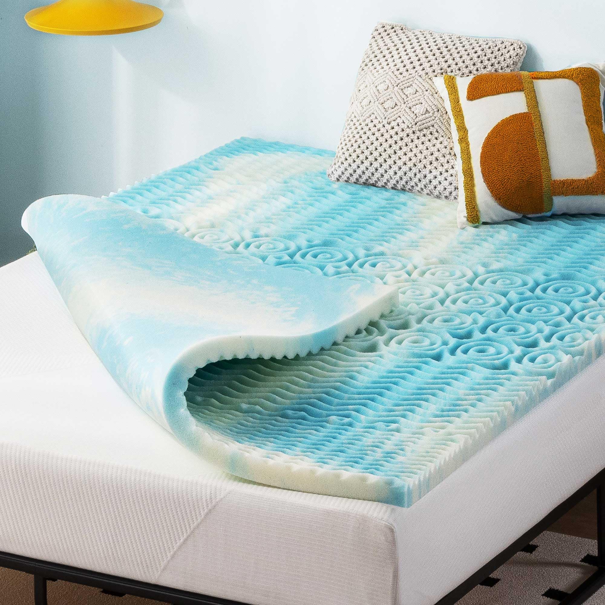 2 Inch 5 Zone Swirl Gel Aerobreeze Foam Mattress Topper | Desertcart INDIA