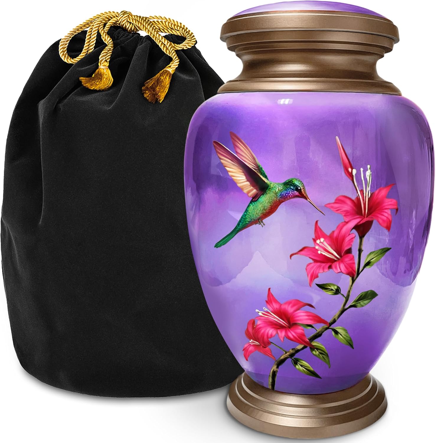 Amazon.com: Purple Hummingbird Urn for Ashes Adult Male & Female ...