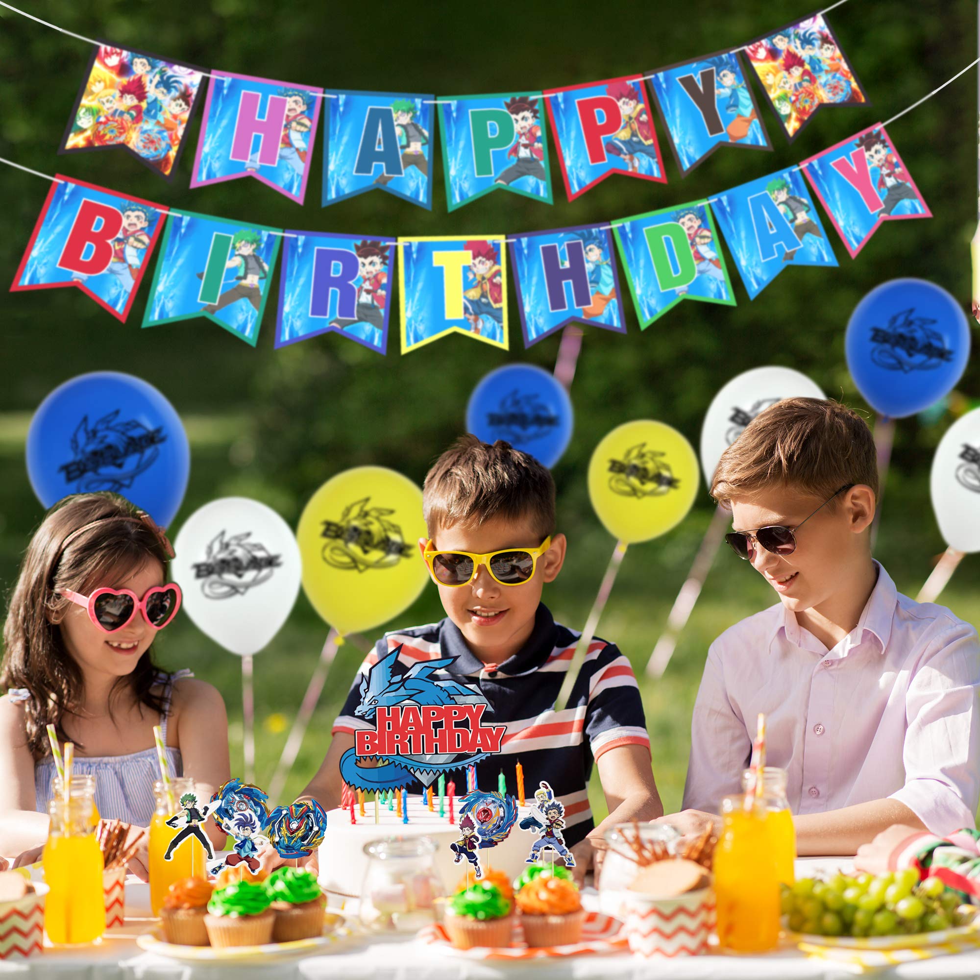 Buy Beyblade Birthday Party Supplies, Beyblade Party Decorations Kits ...