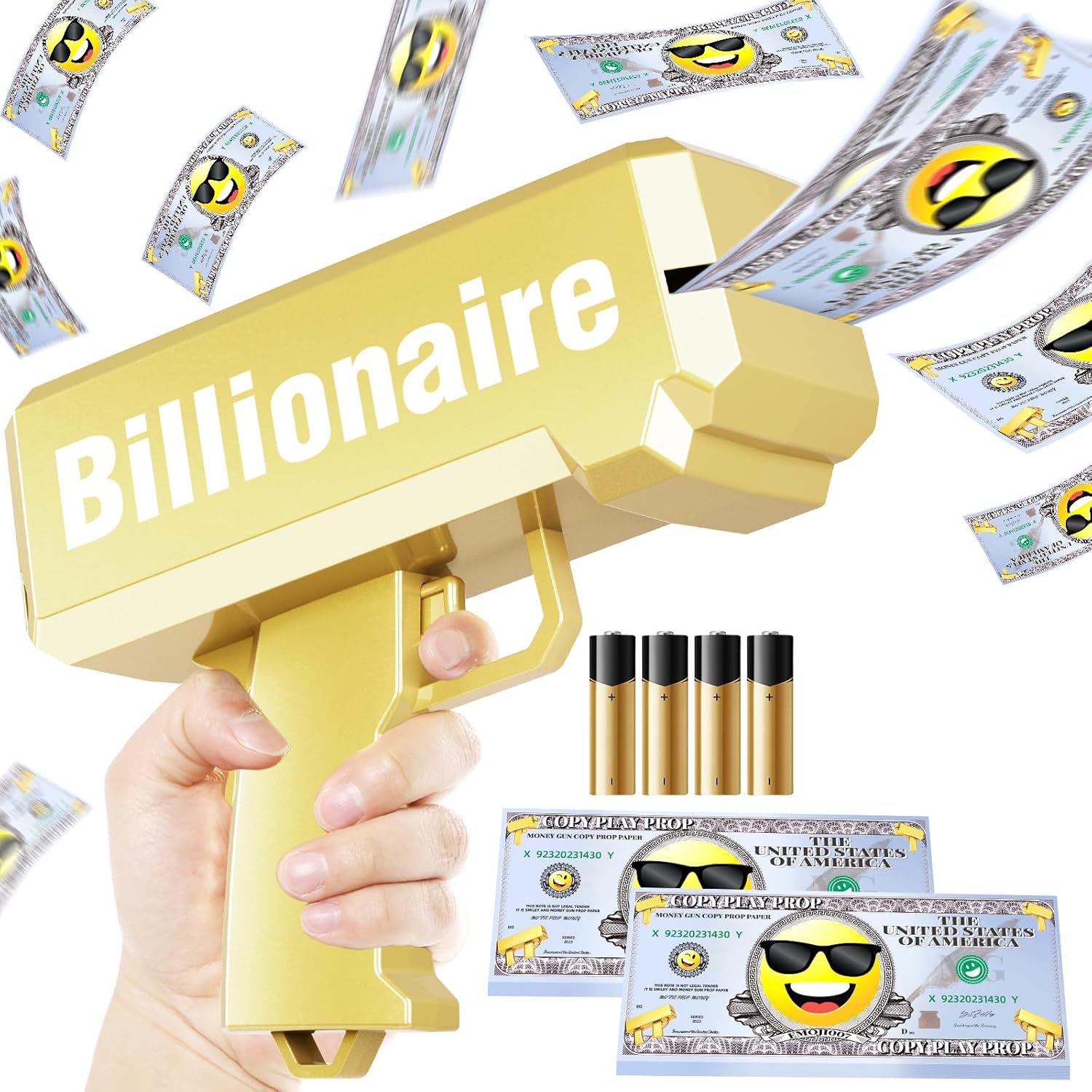 Amazon.com: Gold Money Gun Shooter Cash Cannon Money Shooter Gun for ...