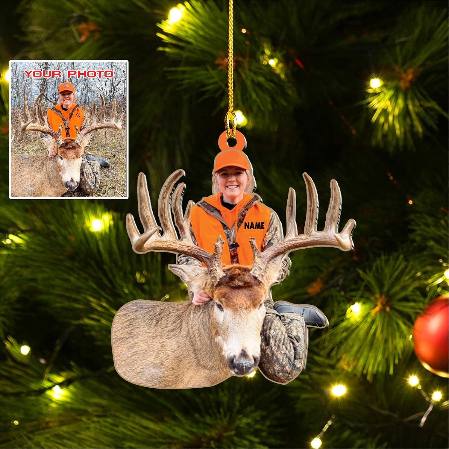Amazon.com: Tinoshop Custom Photo Hunting Ornaments for Christmas Tree ...