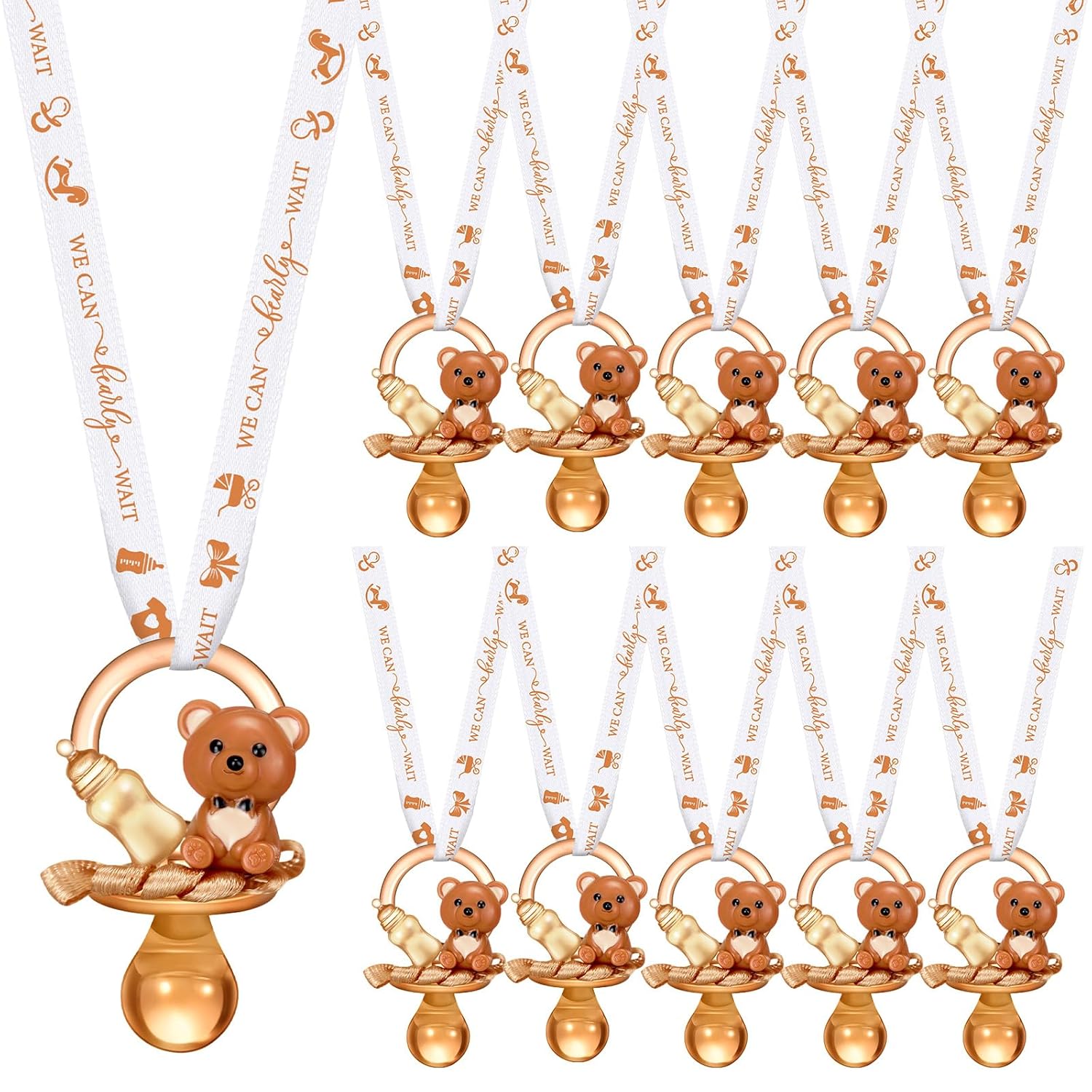 Amazon.com : Coume 36 Pcs Baby Shower Pacifiers Necklace Bear Bottle ...