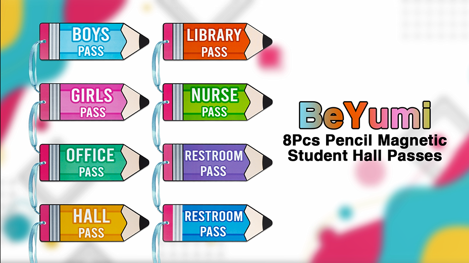 Classroom Passes Xuhal 6 Pcs Magnetic Hall Bathroom Passes For ...