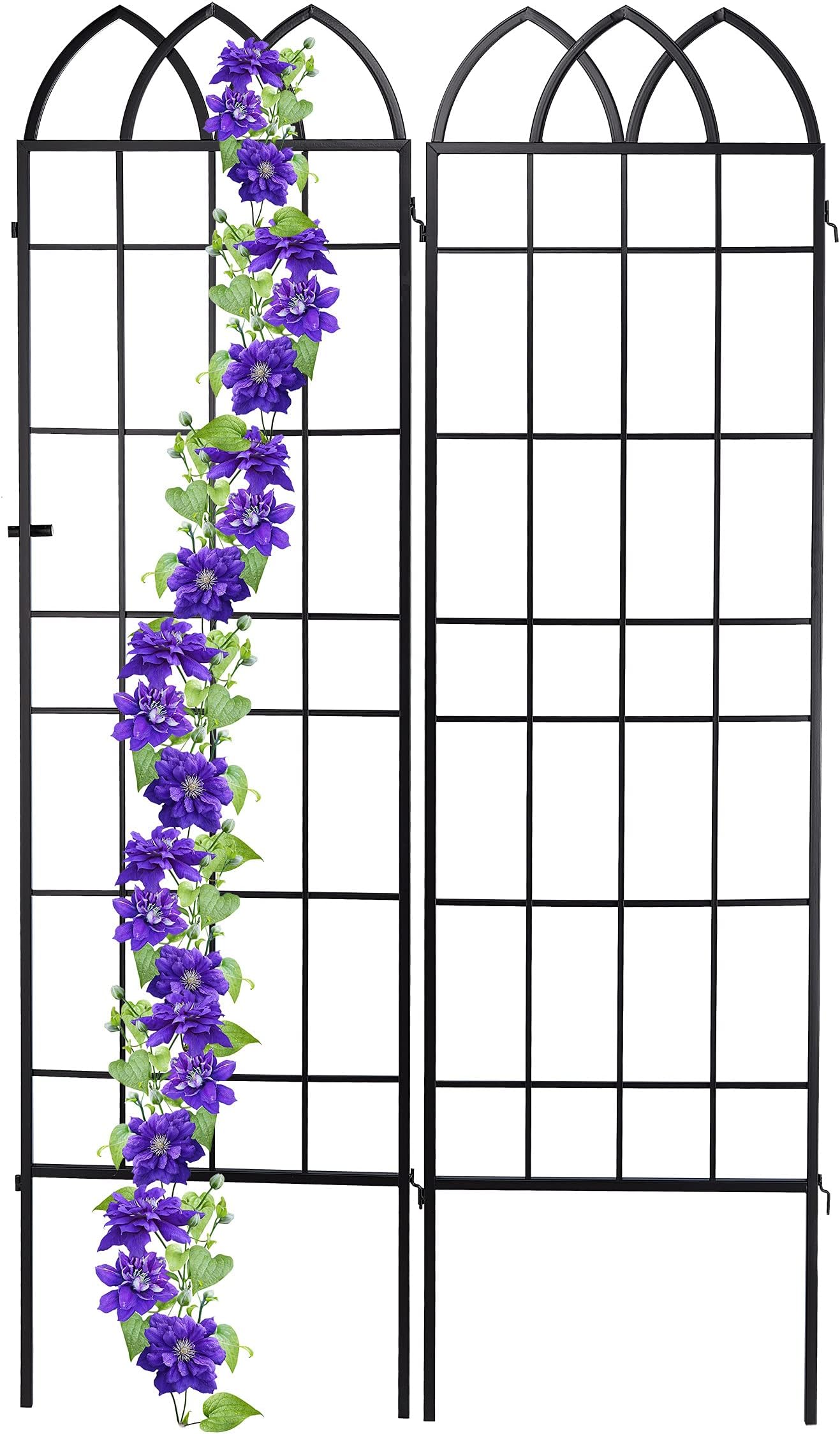 Relaxdays Rankgitter Metall, 2er Set, Rankhilfe für Kletterpflanzen ...