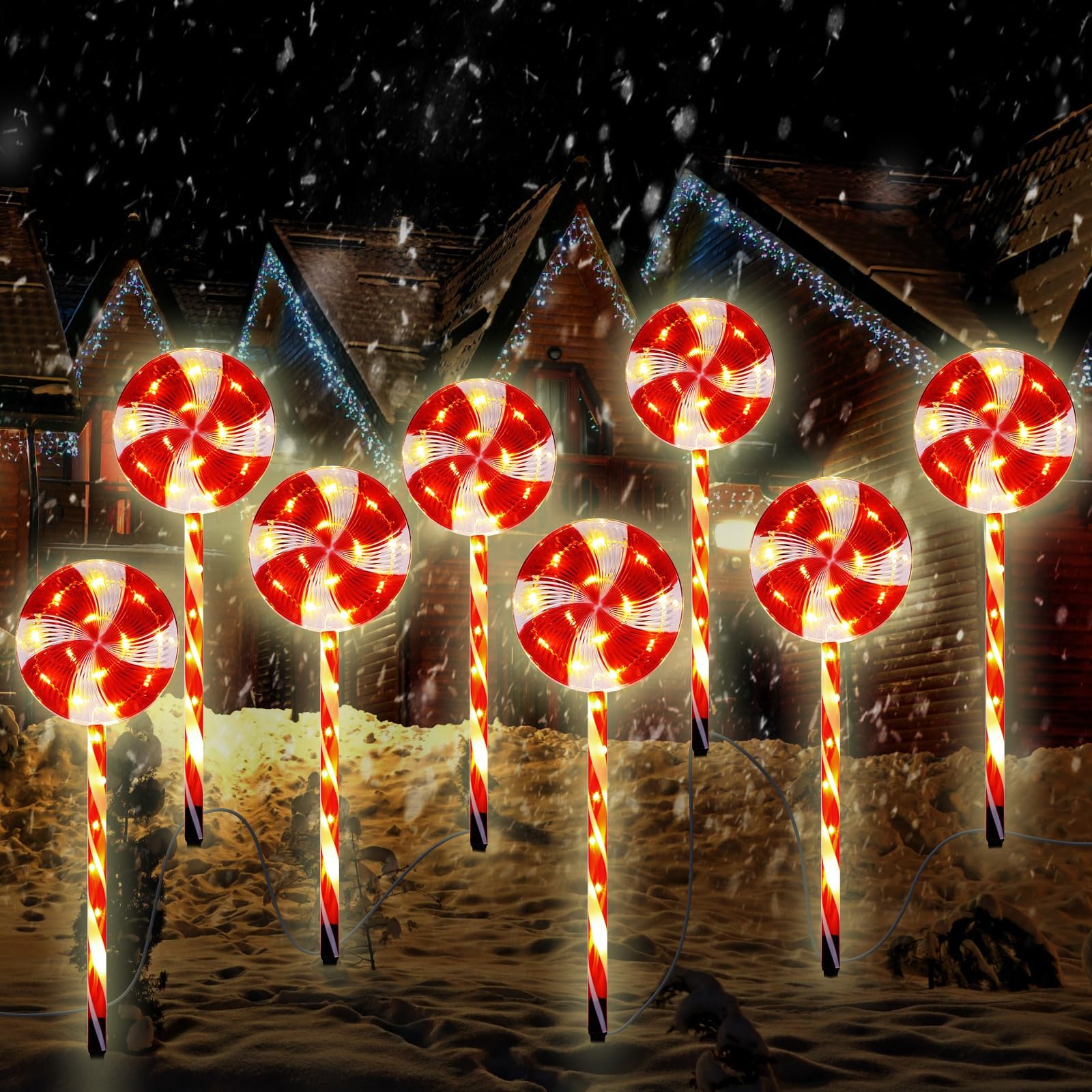 Amazon.com : XMASLAND 8PCS 24" 192LED Christmas Lollipop Pathway ...
