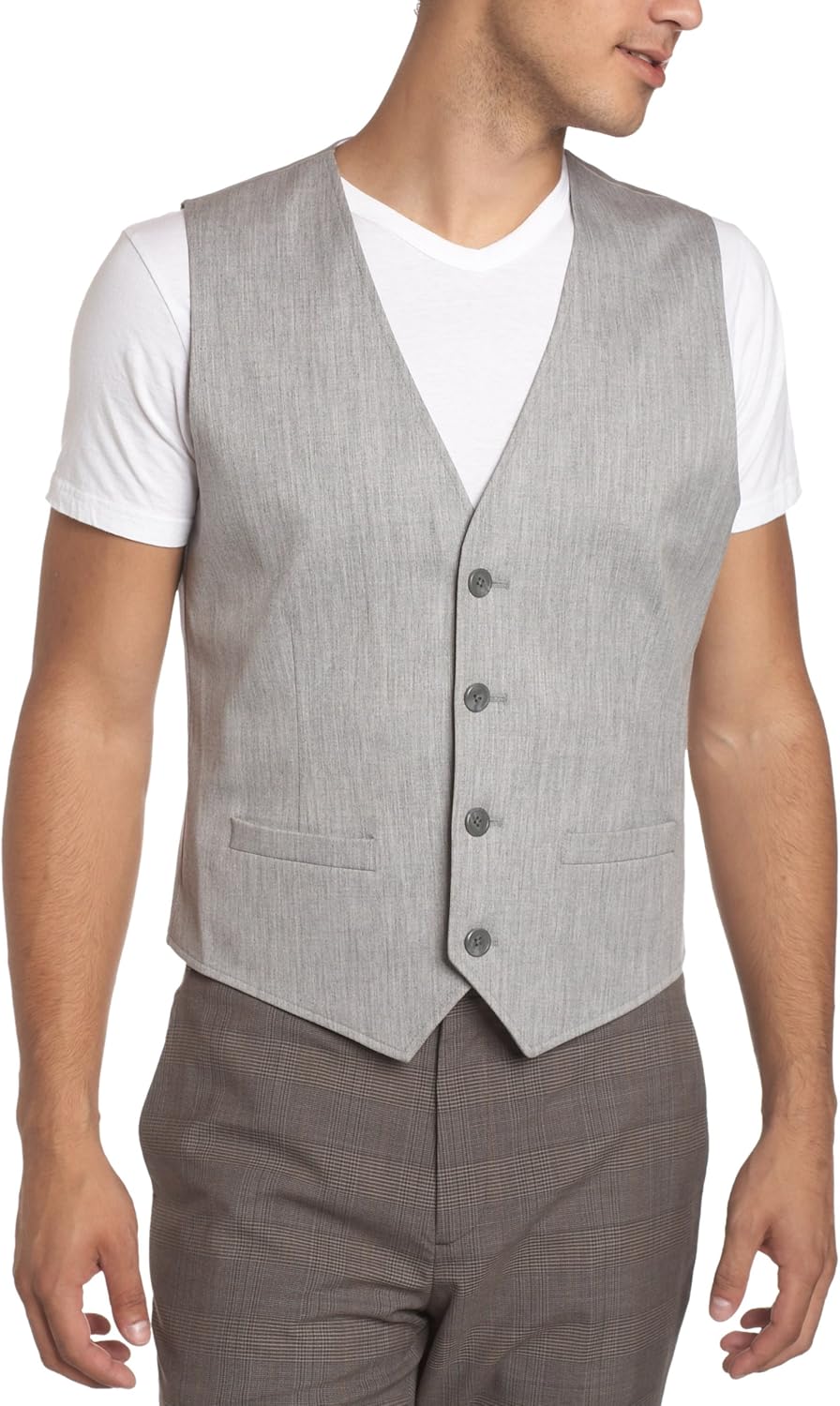 Calvin Klein Men's Four Button Vest at Amazon Men’s Clothing store ...