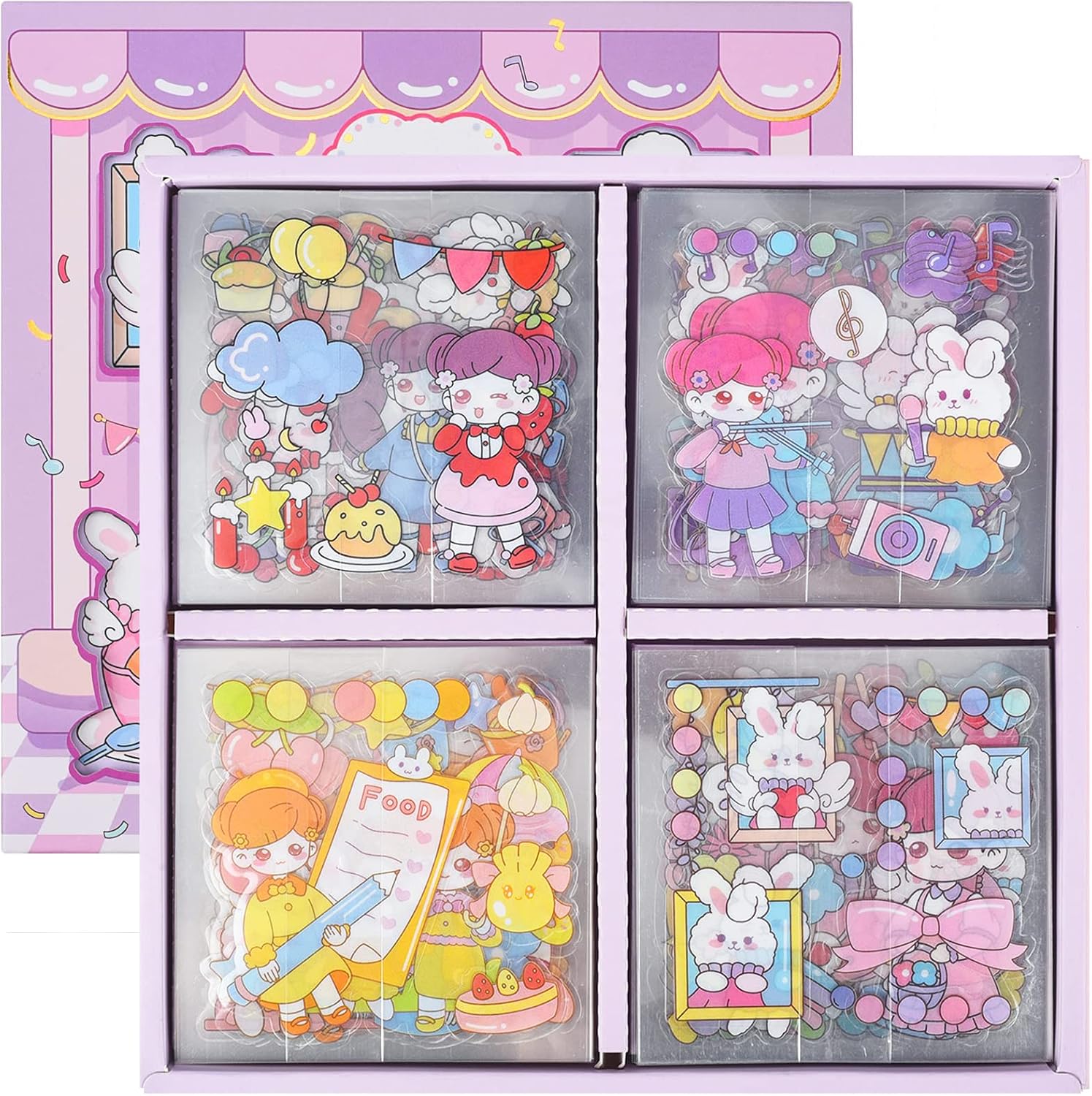Amazon.com: Cute Sticker Waterproof Water Bottle Laptop Scrapbook PVC ...