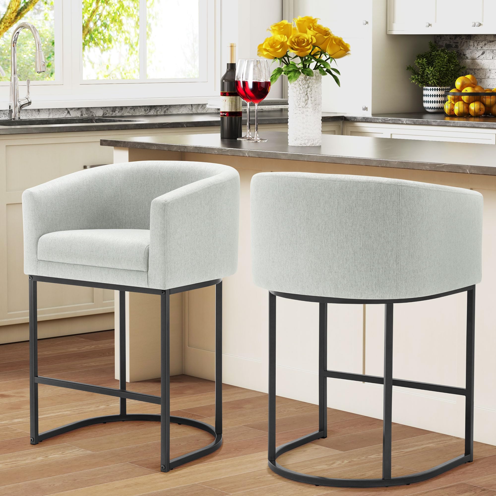Amazon.com: WorthFurni Counter Height Bar Stools Set of 2, 26" H Modern ...