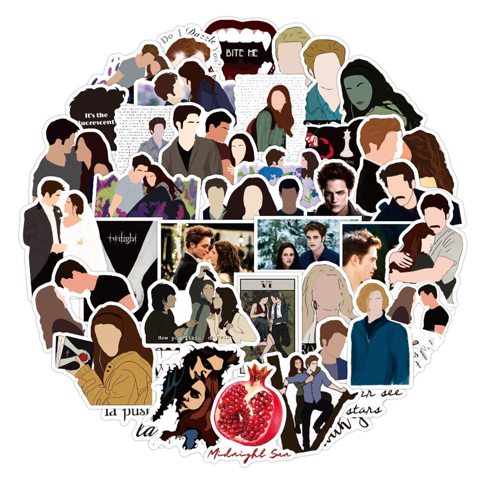 50pcs The Twilight saga Fans Stickers for Laptop Water Bottle Luggage ...