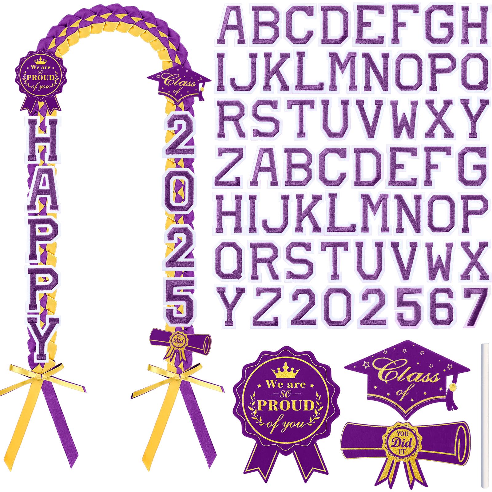 Snapklik.com : Spakon 62 Pcs Graduation Leis 2025 Graduation Ribbon Lei ...