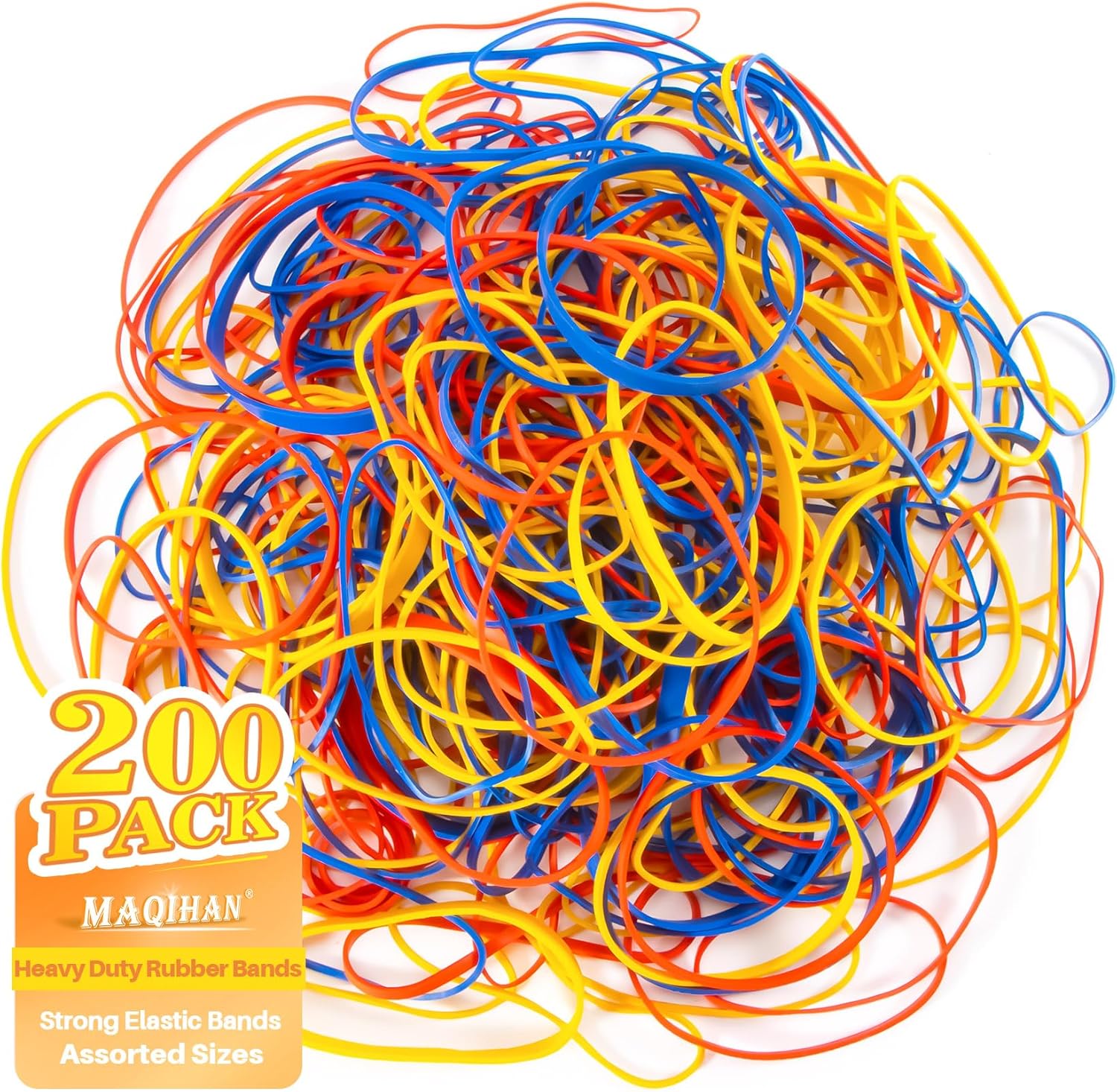 Amazon.com : Sukh Rubber Bands - 200PCS Assorted Elastic Band Heavy ...
