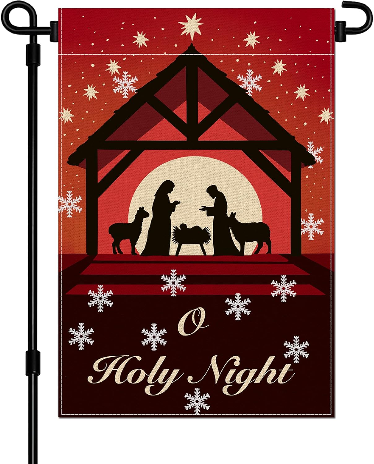 Amazon.com : O Holy Night Christmas Garden Flag 12 x 18 Inch Double ...