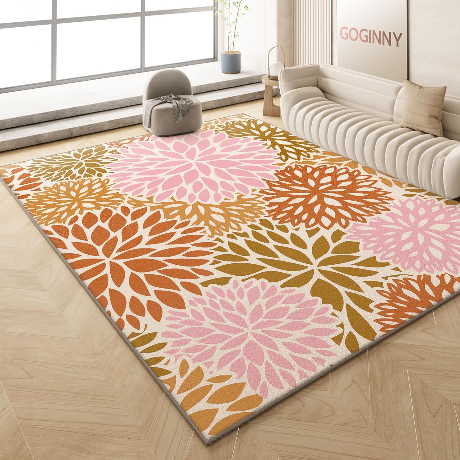 Amazon.com: Washable 8x10 Floral Area Rug for Living Room, Blue Green ...