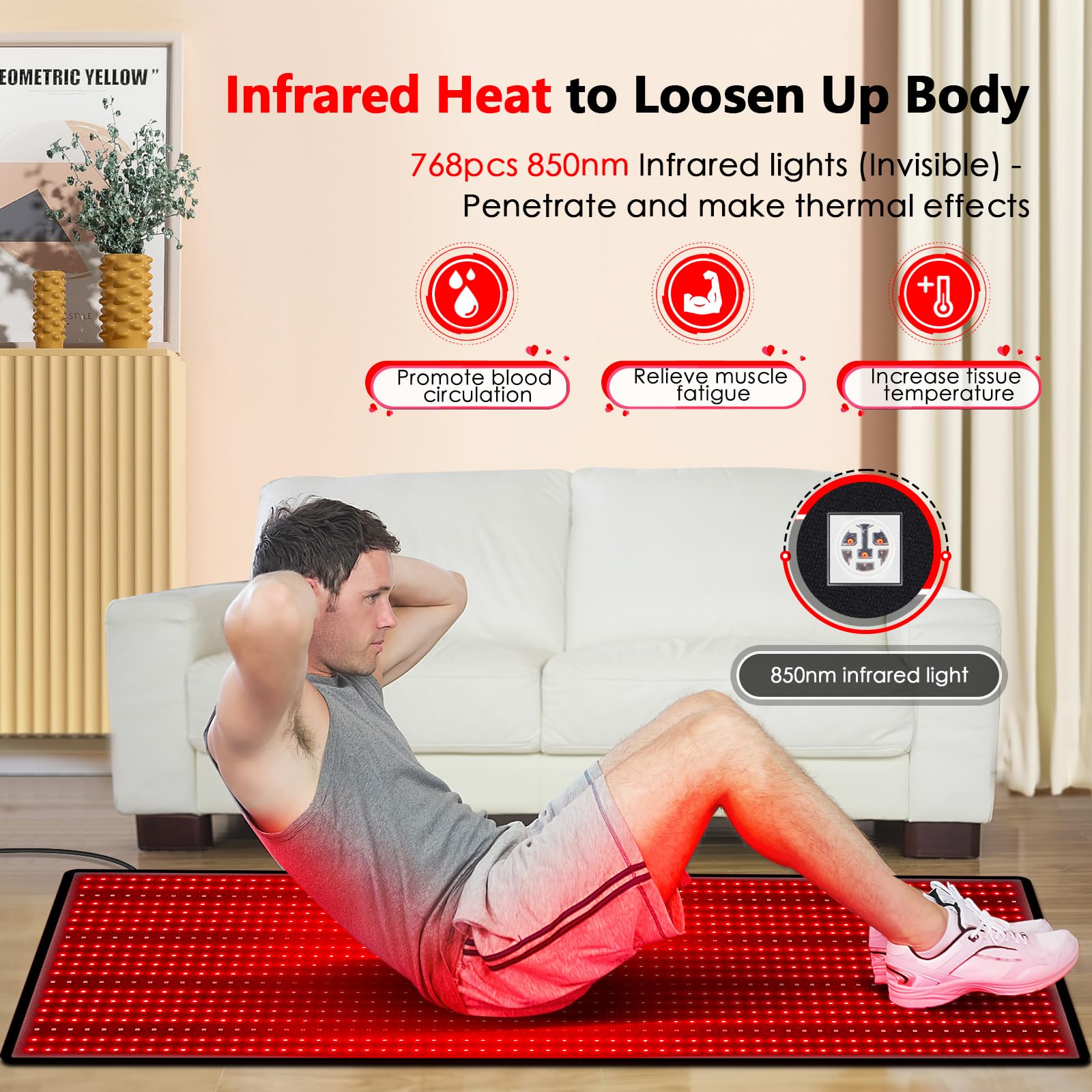 RUISQM Red Light Therapy Mat for Full Body - 1280pcs LED 71''×31 ...