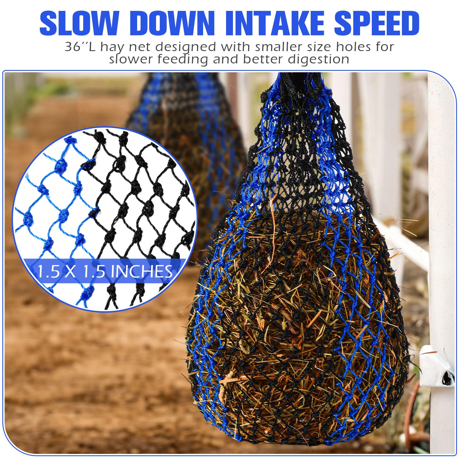 Snapklik.com : Wesnoy 2 Pcs Slow Feed Hay Bag 36 Inch Ultra Slow Hay ...