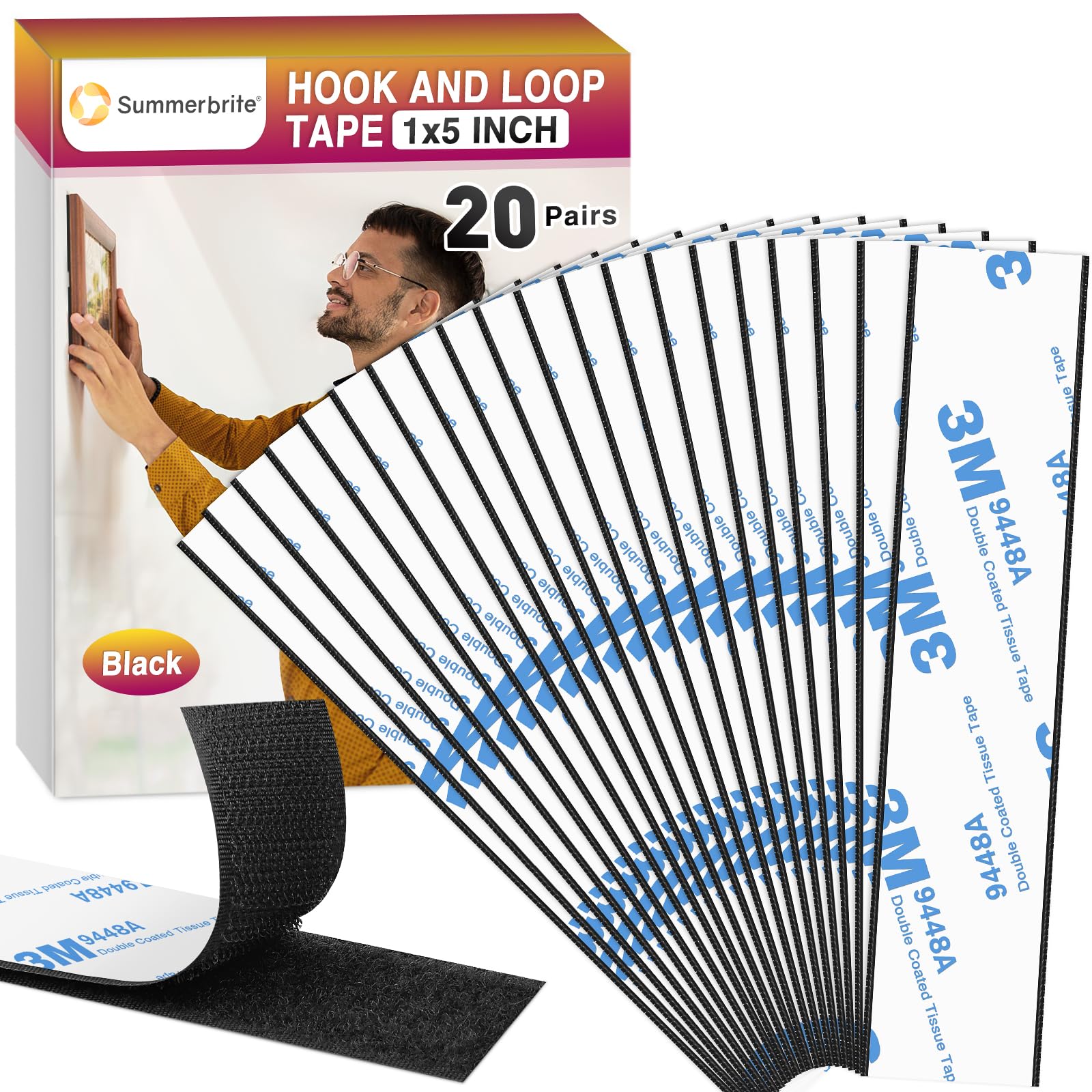 Amazon.com: 1 x 5 Inch Hook and Loop Tape 20 Pairs, Super Strong Sticky ...