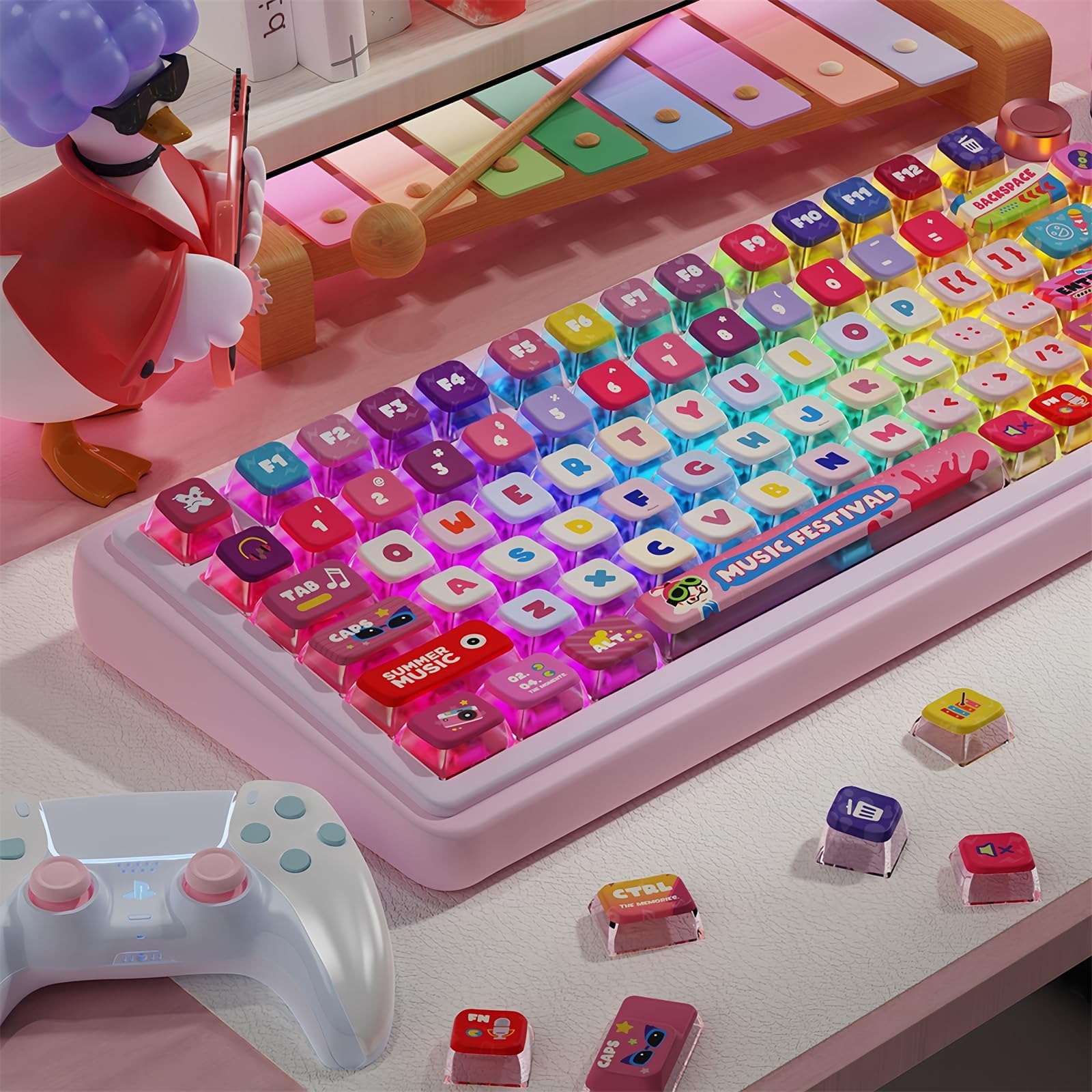 Amazon.com: KOVNISE Pudding Keycaps ASA Keycaps Set 125 Keys Cute Girly ...