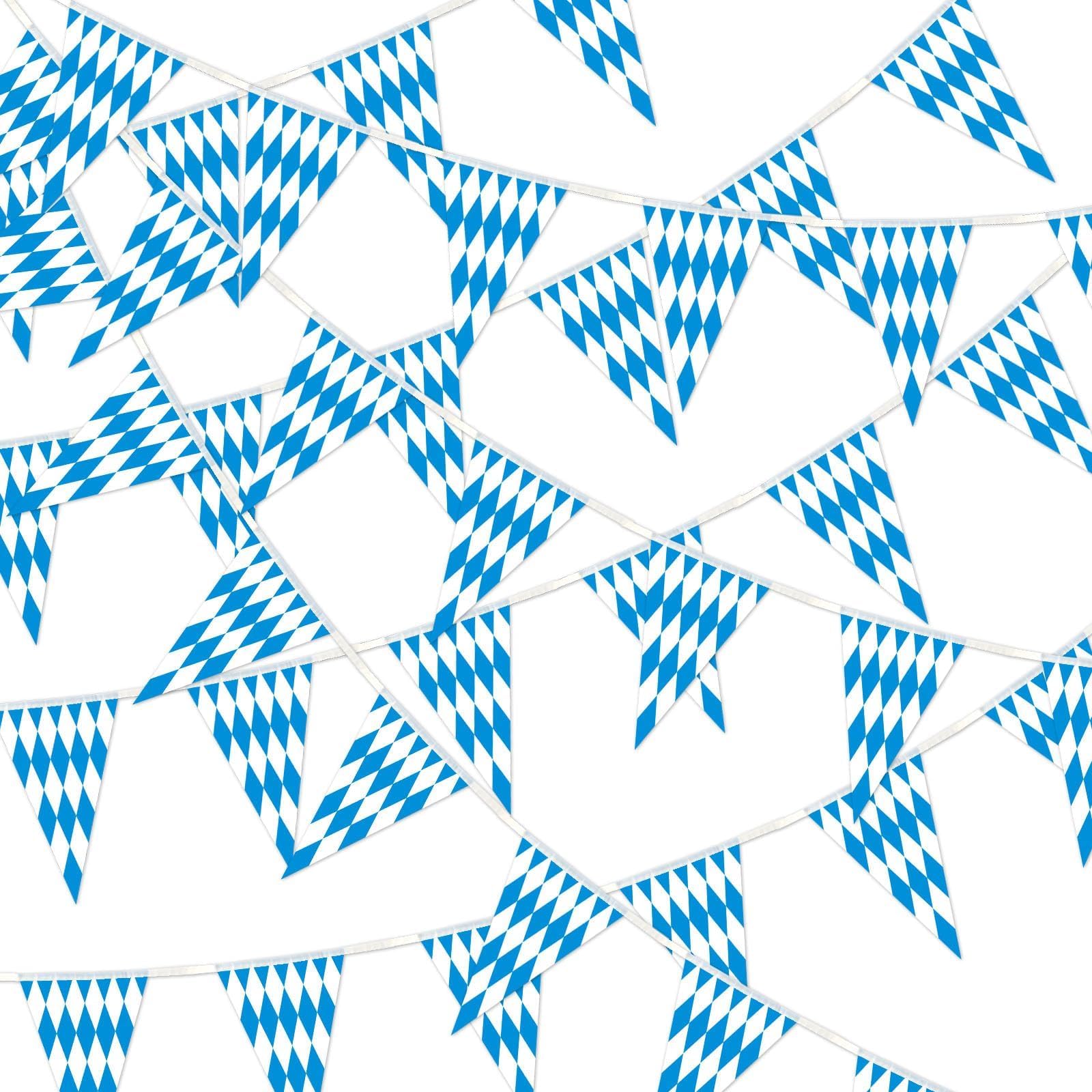 Amazon.com : 197 Feet Oktoberfest Banner Flags, 6 Packs - Blue White ...