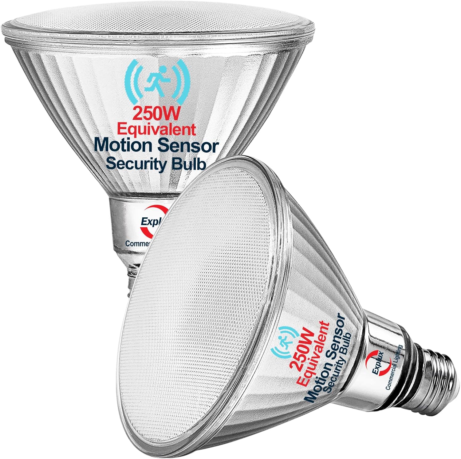 Explux 250W Equivalent Motion Sensor Flood Light Bulbs, Super Bright ...
