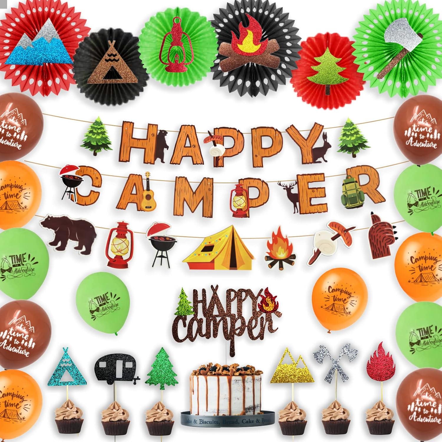Amazon.com: Hombae Camping Party Decorations, Camping Decorations Party ...