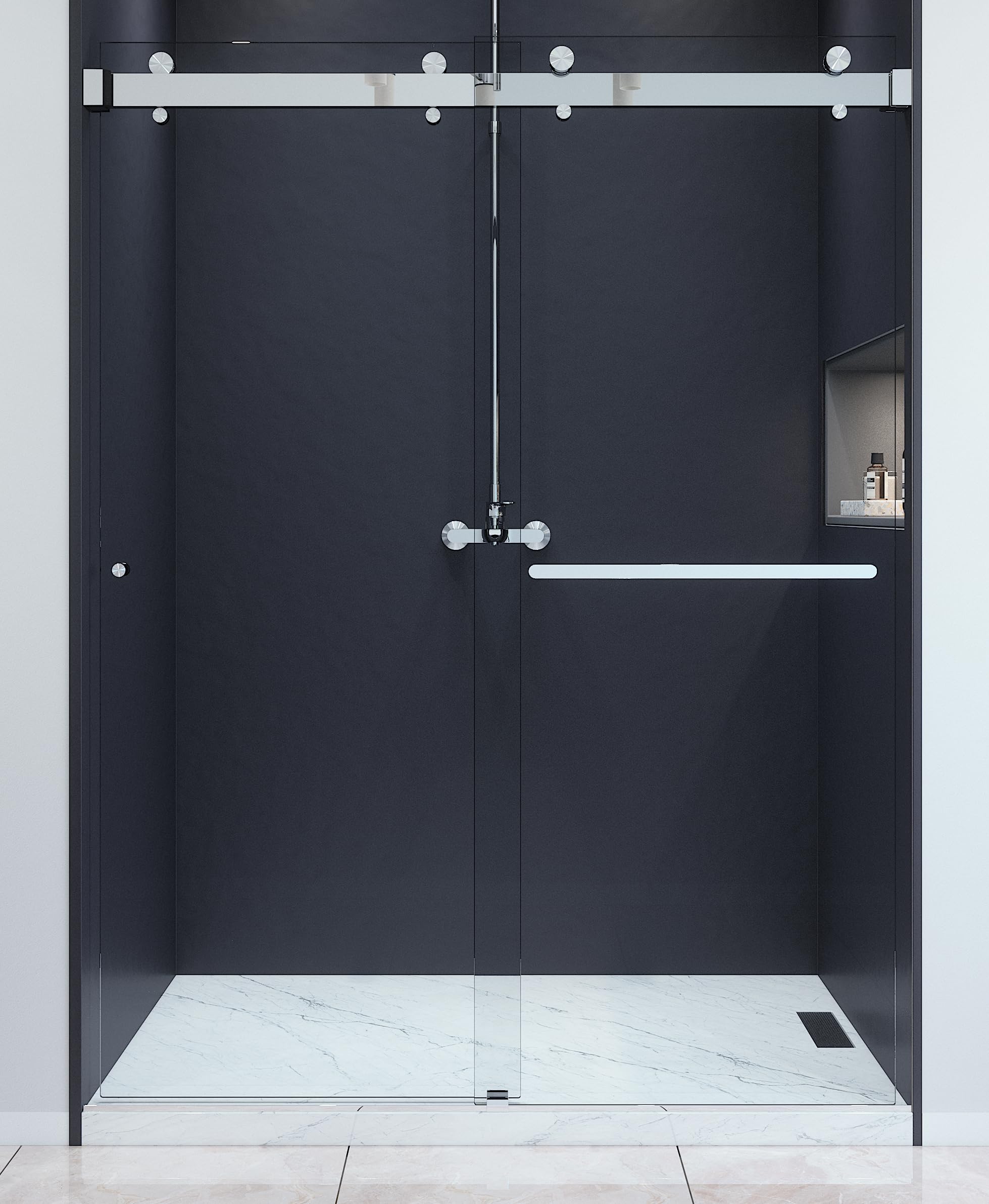 EUROTECH SHOWERS Twinglide ANZA-200 Frameless Shower Door 56.5-60 ...