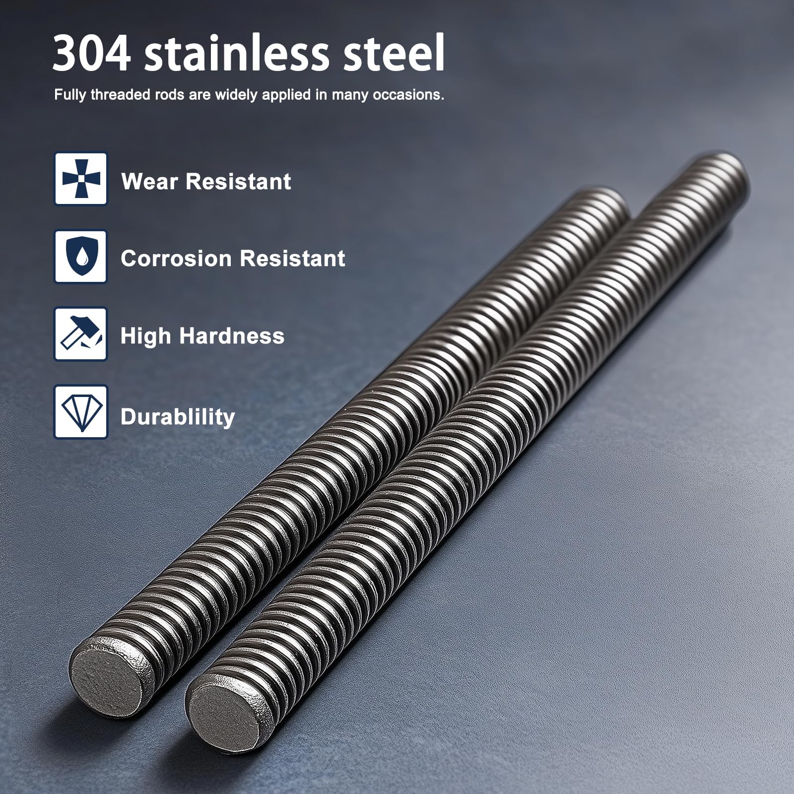 Snapklik.com : HiPicco 5/16"-24 Fully All Threaded Rod & Studs, 10 ...