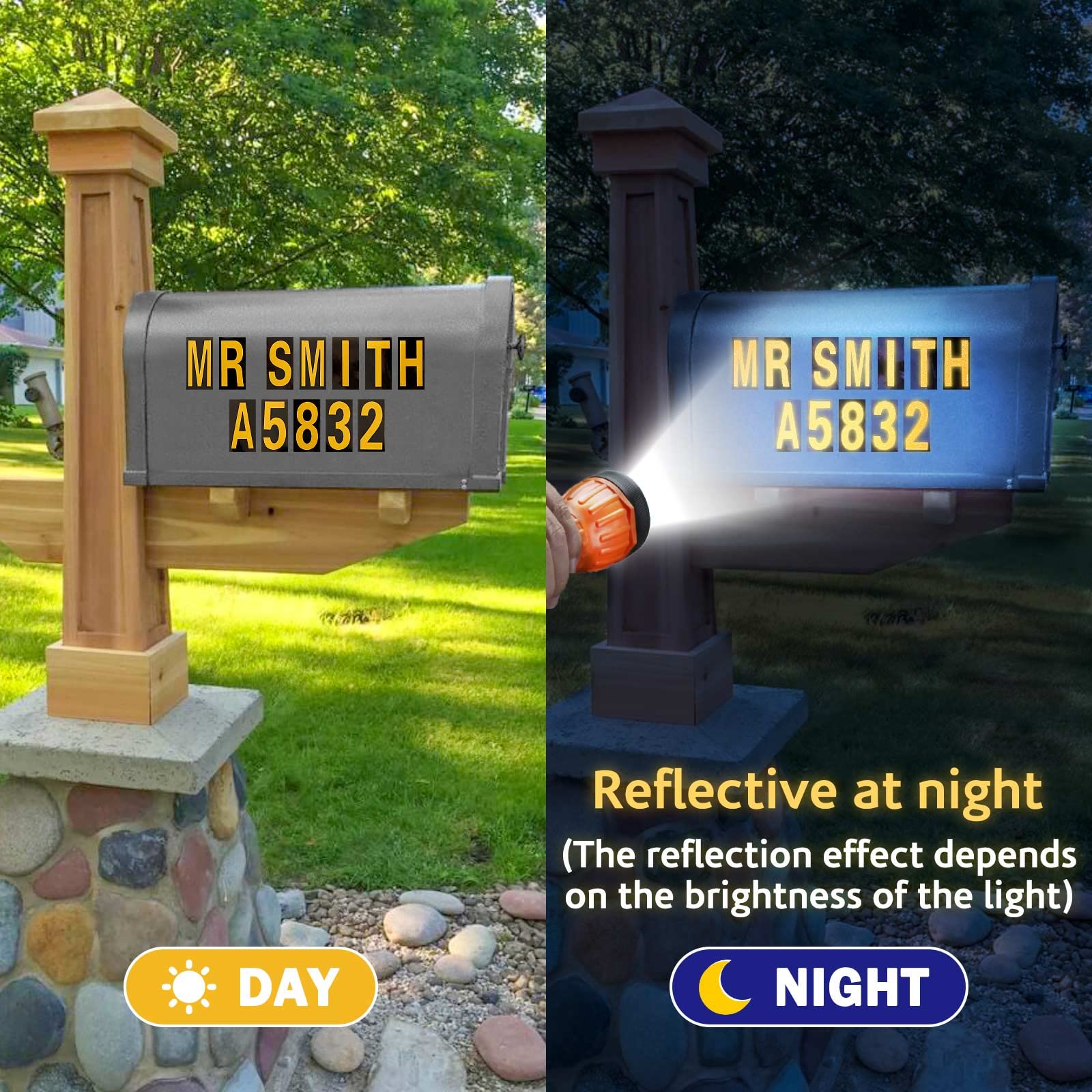 Snapklik.com : Seloom 118 Pieces Reflective Mailbox Numbers And Letters ...