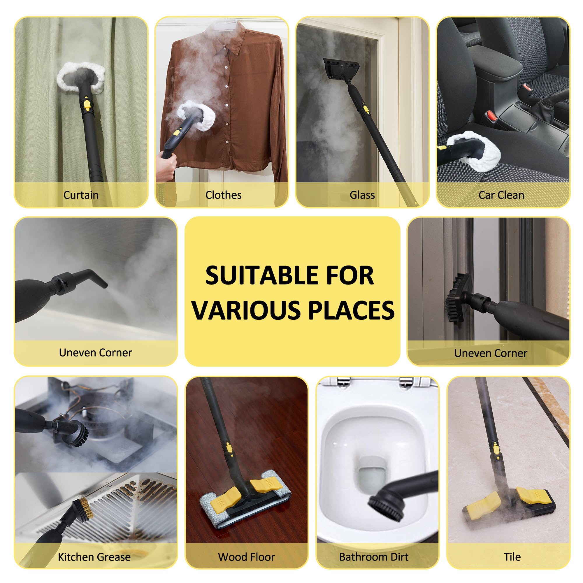 Spurgehom Home Steam Cleaner, Chemical Free Pressurized Disinfection ...