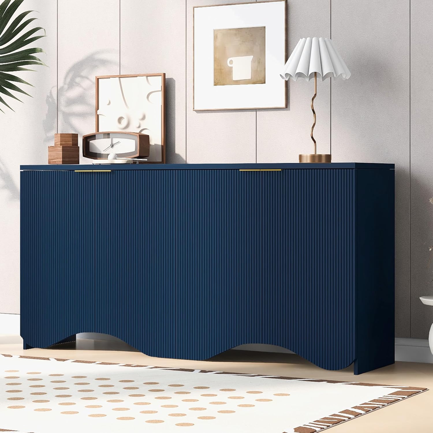 Amazon.com: THINK 30 Navy Blue Sideboard Storage Cabinet,63.2 inch ...