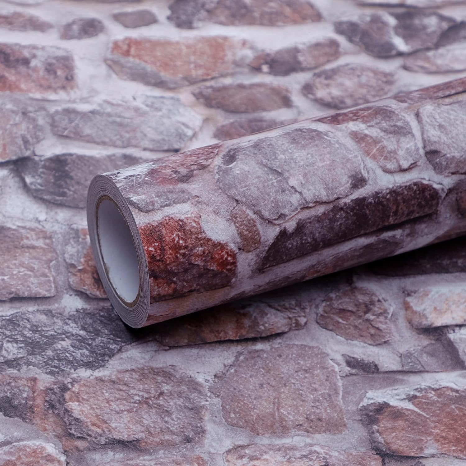 FEILAYS 3D Brick Stone Wallpaper Peel and Stick Wall Paper Faux Stone ...