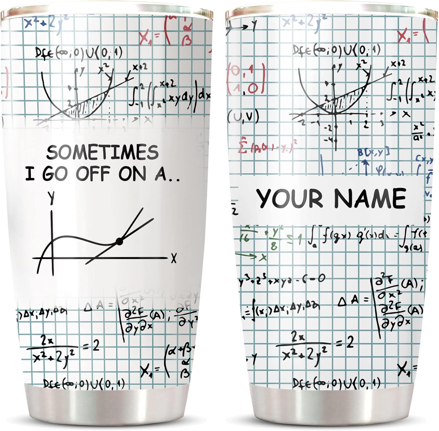 Amazon.com | CHICKOR Personalized Math Tumbler 20 Oz with Lid ...