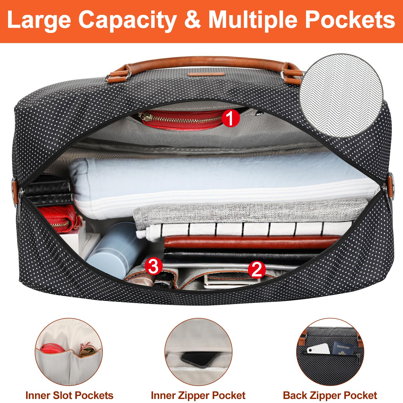 Snapklik.com : IBFUN Weekender Bags For Women, 21" Weekender Travel Bag ...