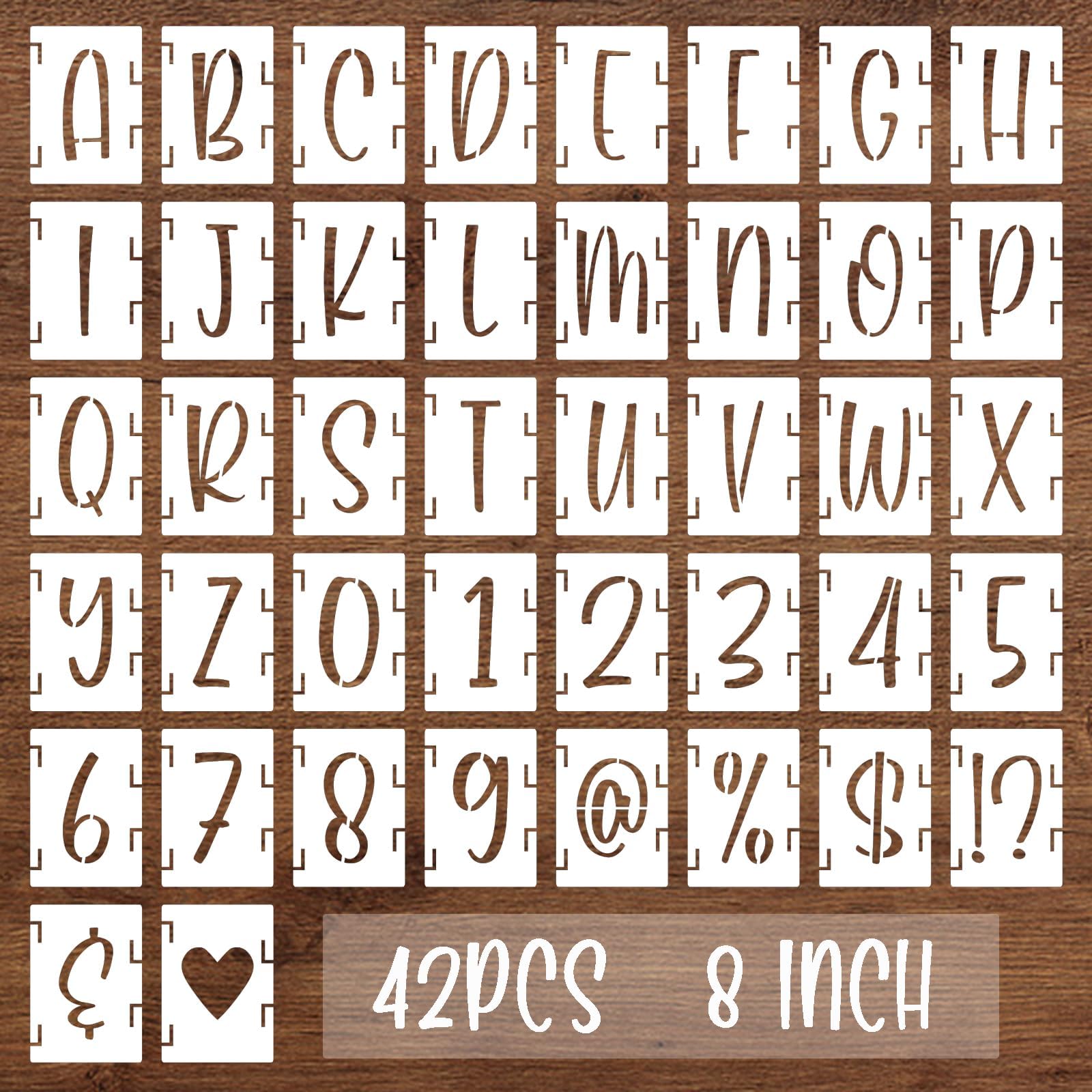 Amazon.com: 8 Inch Alphabet Letter Stencils for Painting - 42 Pack ...