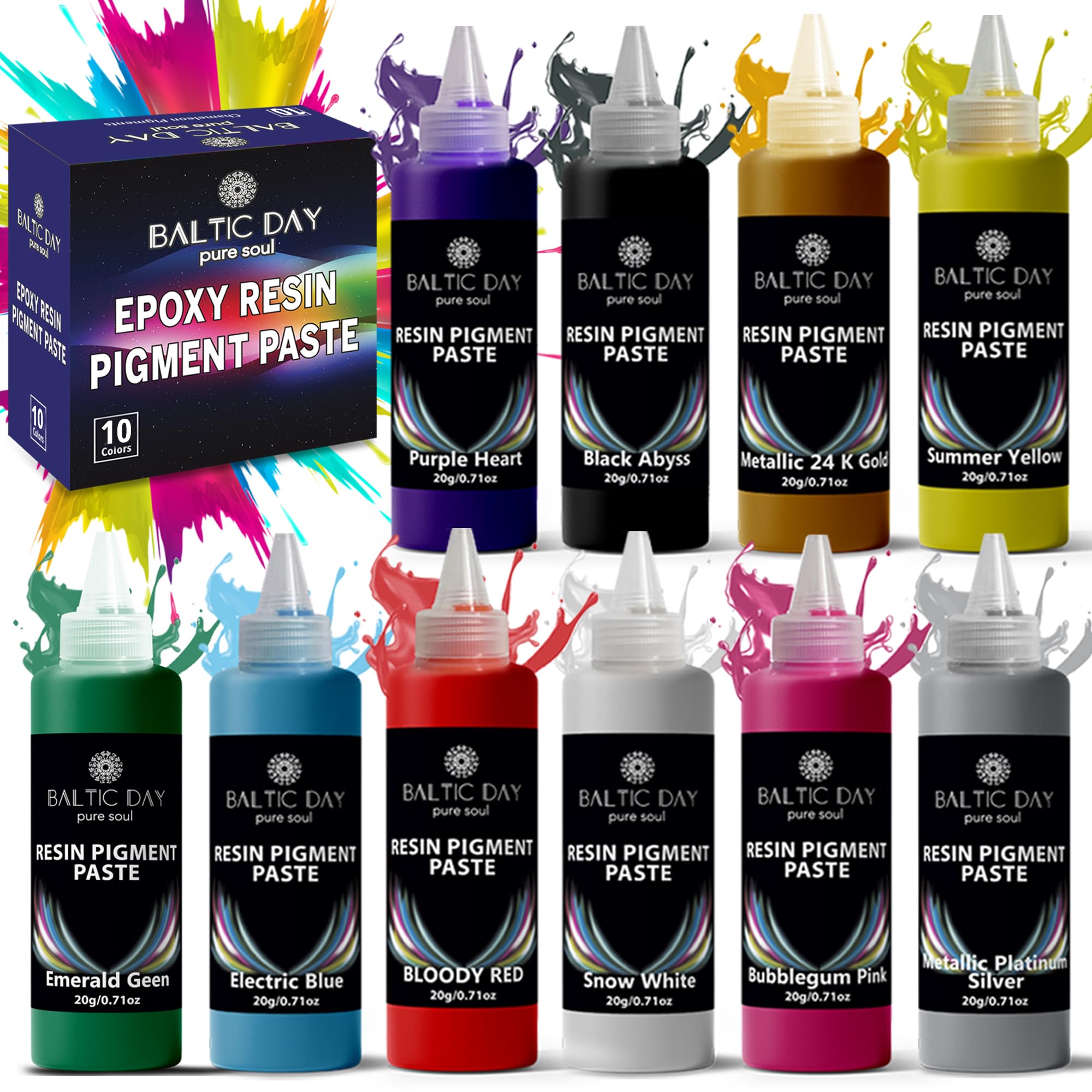 Amazon.com: BALTIC DAY 10 Pigment Pastes for Epoxy Resin Set - Pigment ...