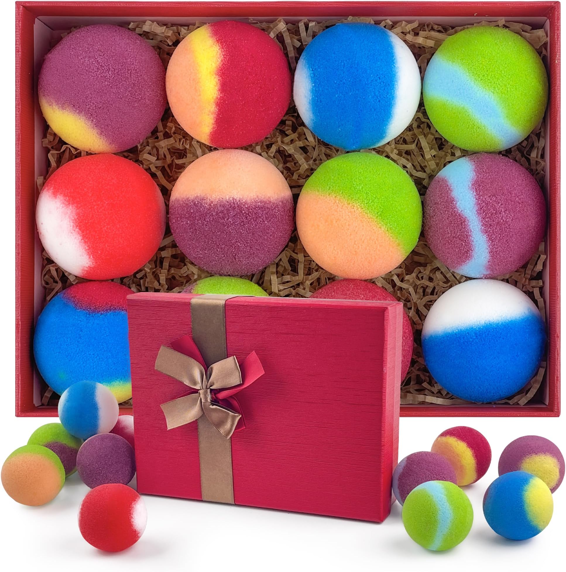 Amazon.com : Natural Bath Bombs Gift Set - Individually Wrapped Luxury ...