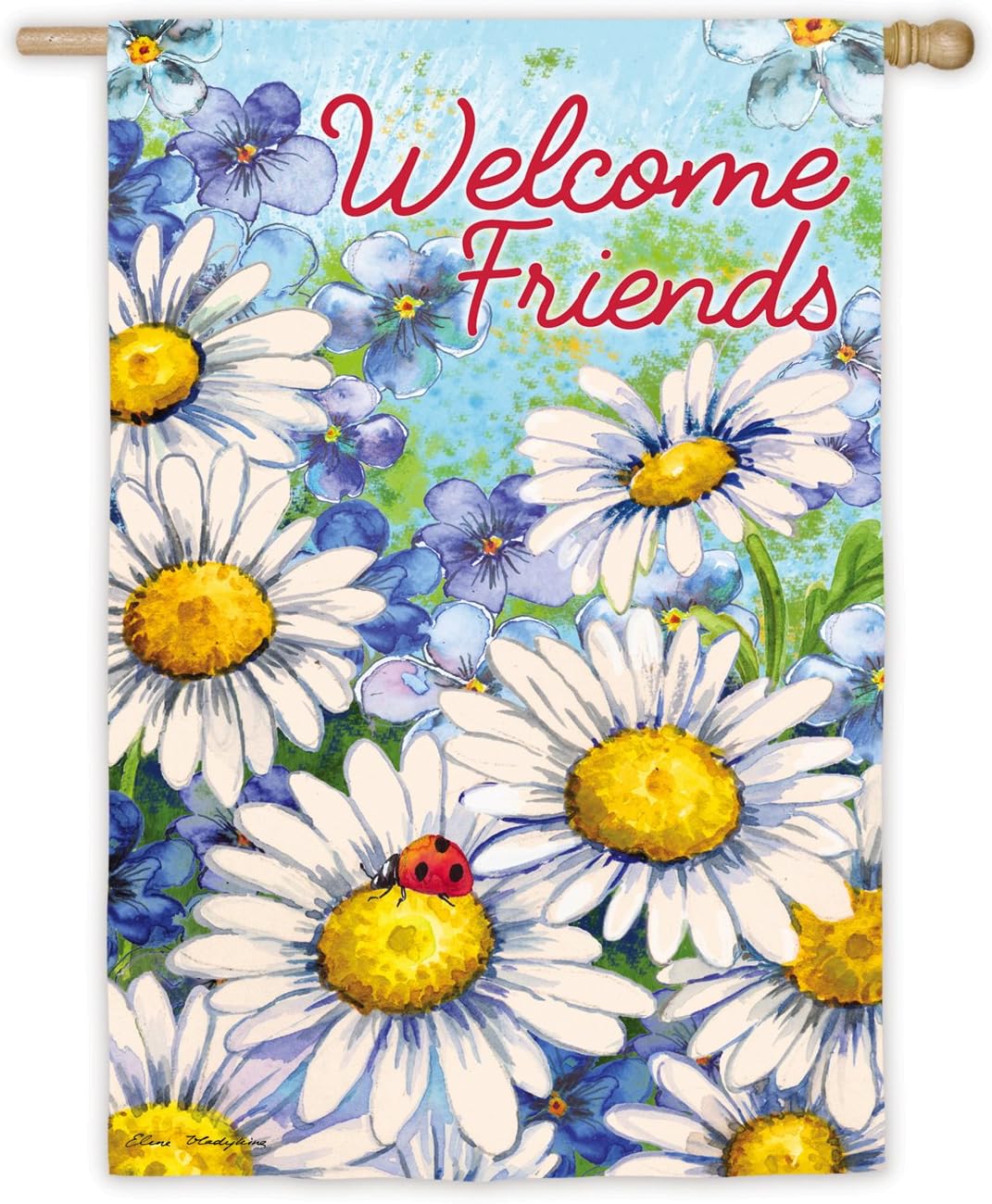 Amazon.com: Evergreen Daisy Welcome Suede House Flag, 29 x 43 inches
