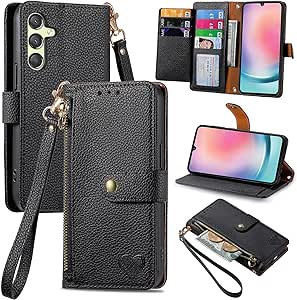 Amazon.com: Monwutong Zipper Storage Design Wallet Case for Samsung Galaxy A25 5G,Metal Buckle ...