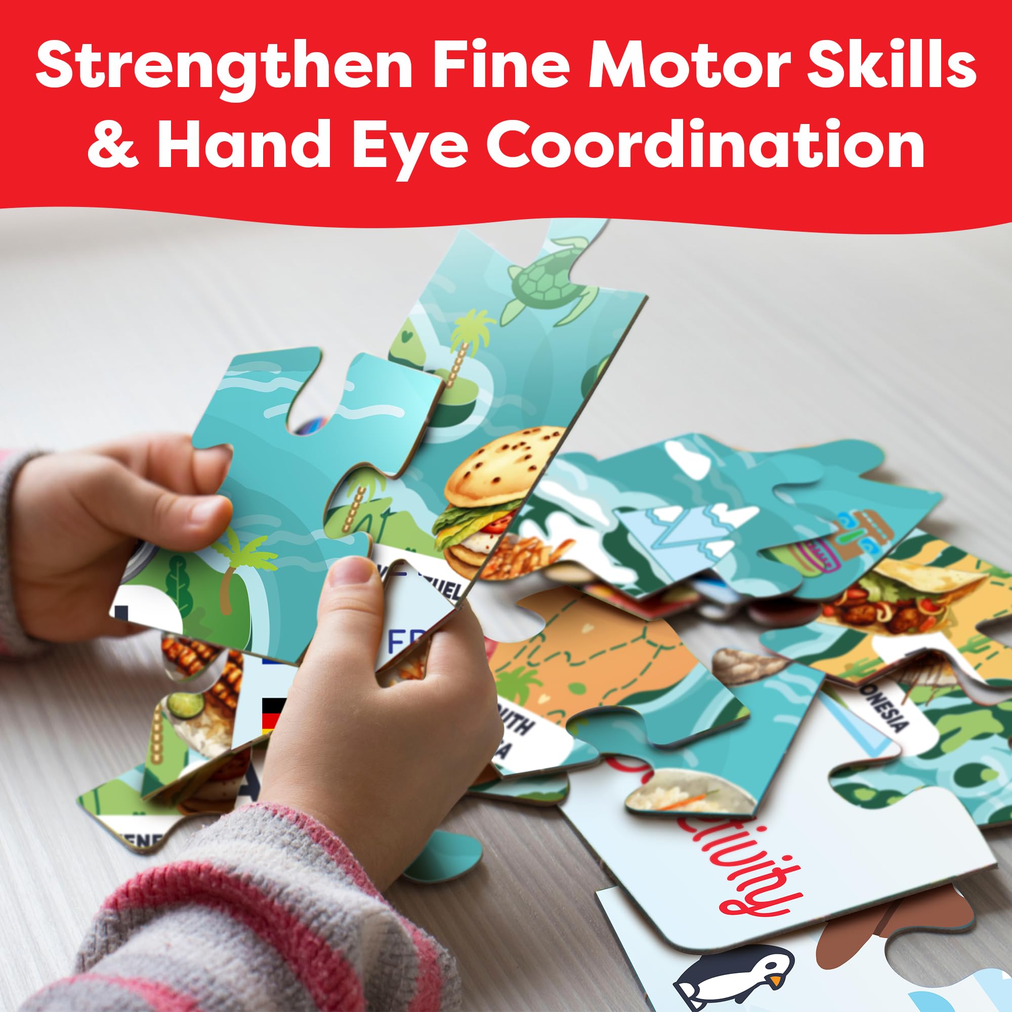 Snapklik.com : Food Around The World Kids Puzzle 24” X 36” Floor Puzzle ...