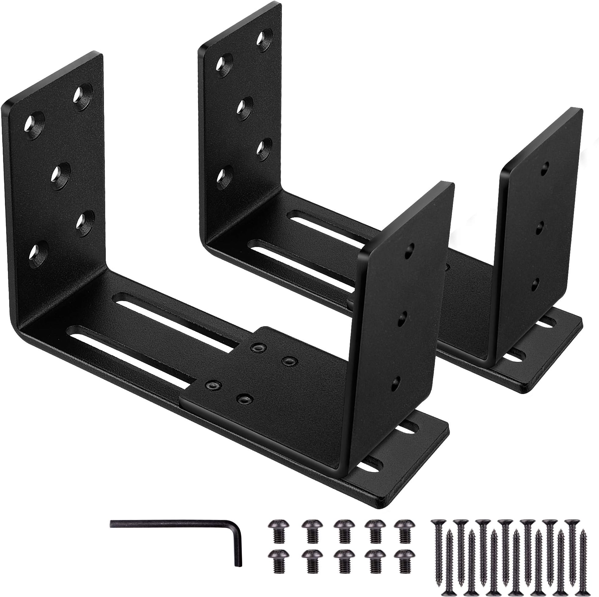 2x4 Door Barricade Brackets (2 pcs) | Drop Open Bar Holder Steel U ...