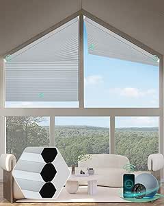 Amazon.com: Yoolax Smart Cellular Shades, Motorized Right Trapezoid ...