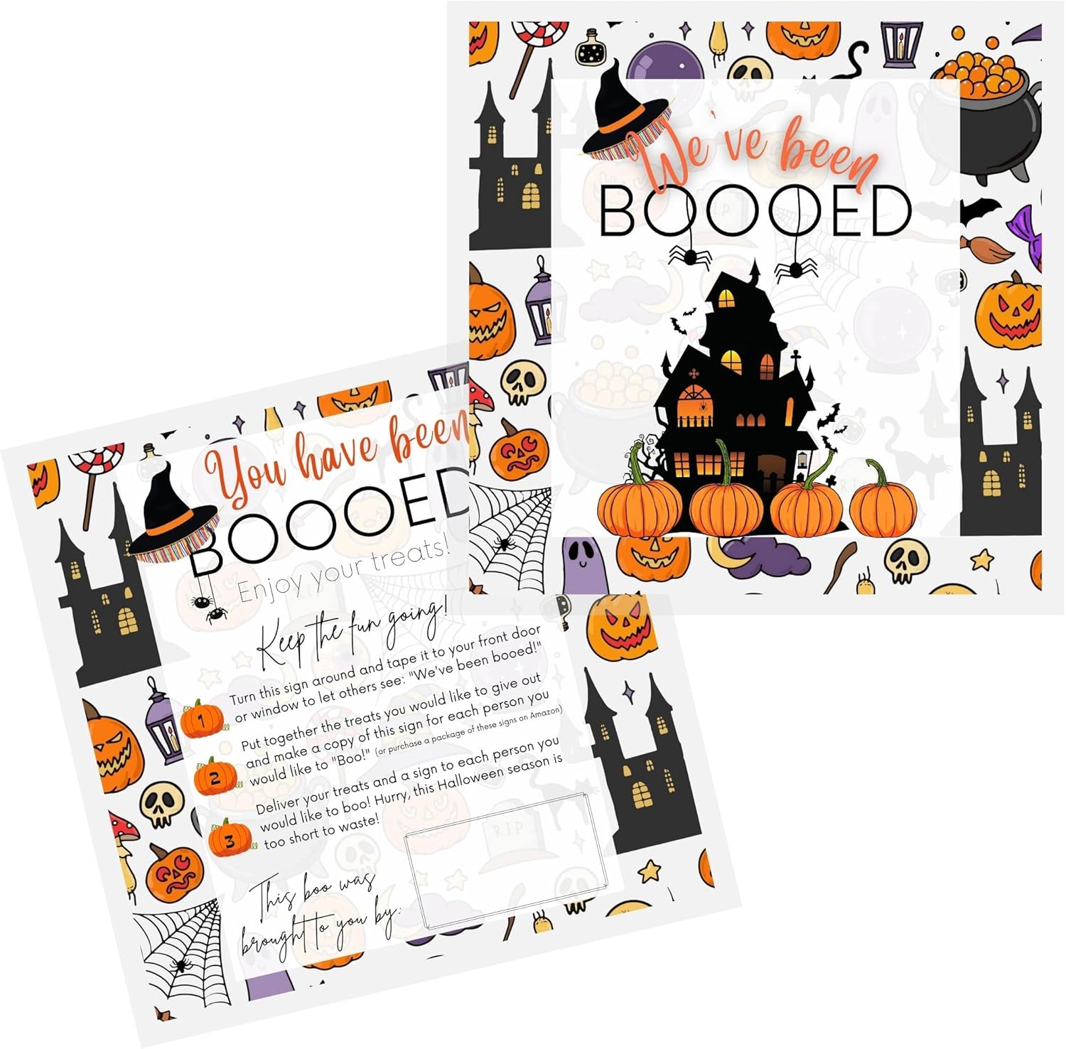 Amazon.com: You’ve Been Booed Fall Halloween Door Signs Boo your ...