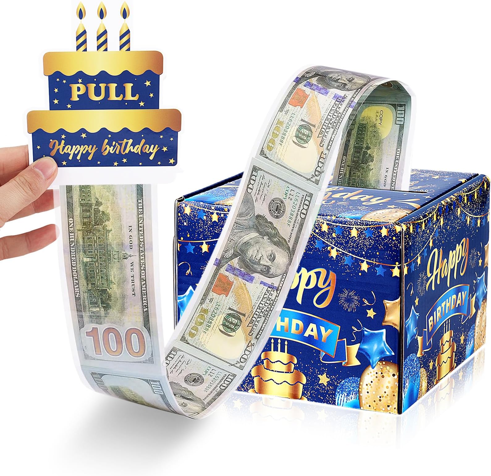 Amazon.com : Money Box for Cash Gift Birthday, Birthday Money Pull Box ...
