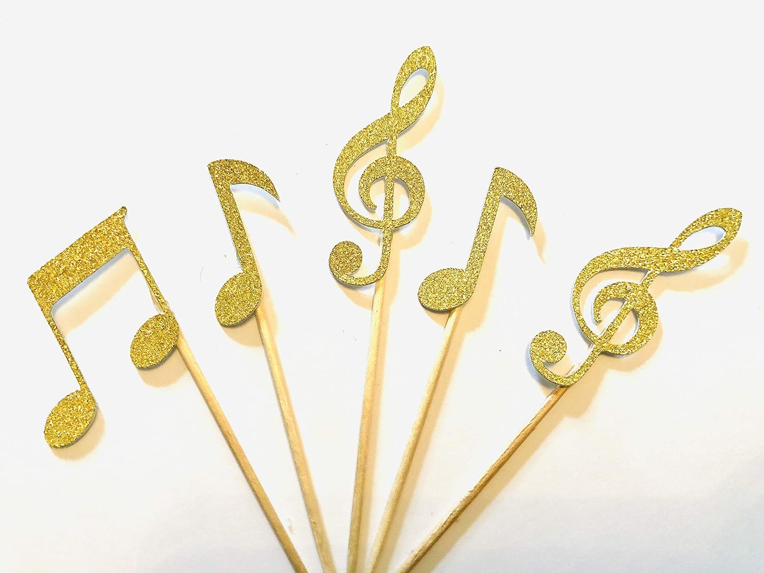 12 x Gold Music Note Cupcake Toppers | Musical theme party | Musician ...