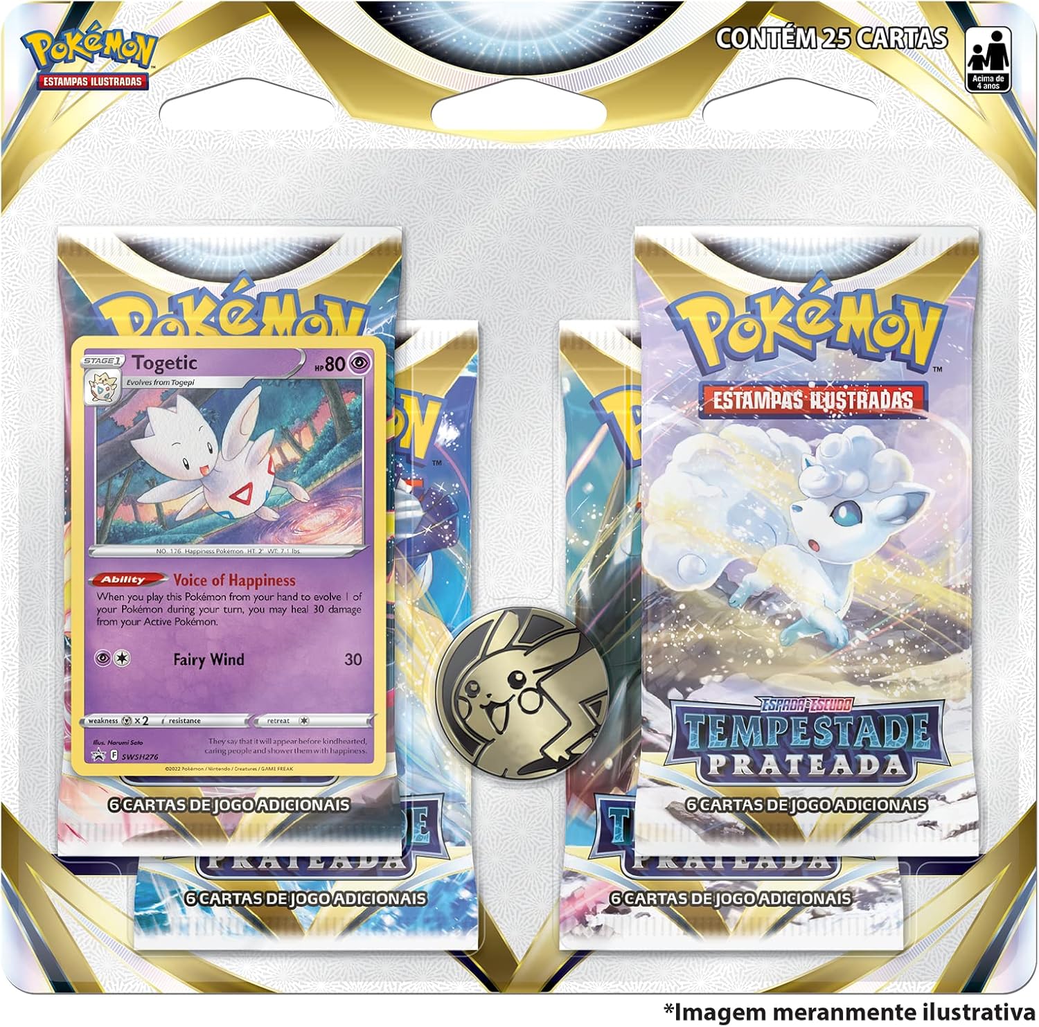 Blister Quadruplo Pokémon Togetic Espada E Escudo 12 Tempestade