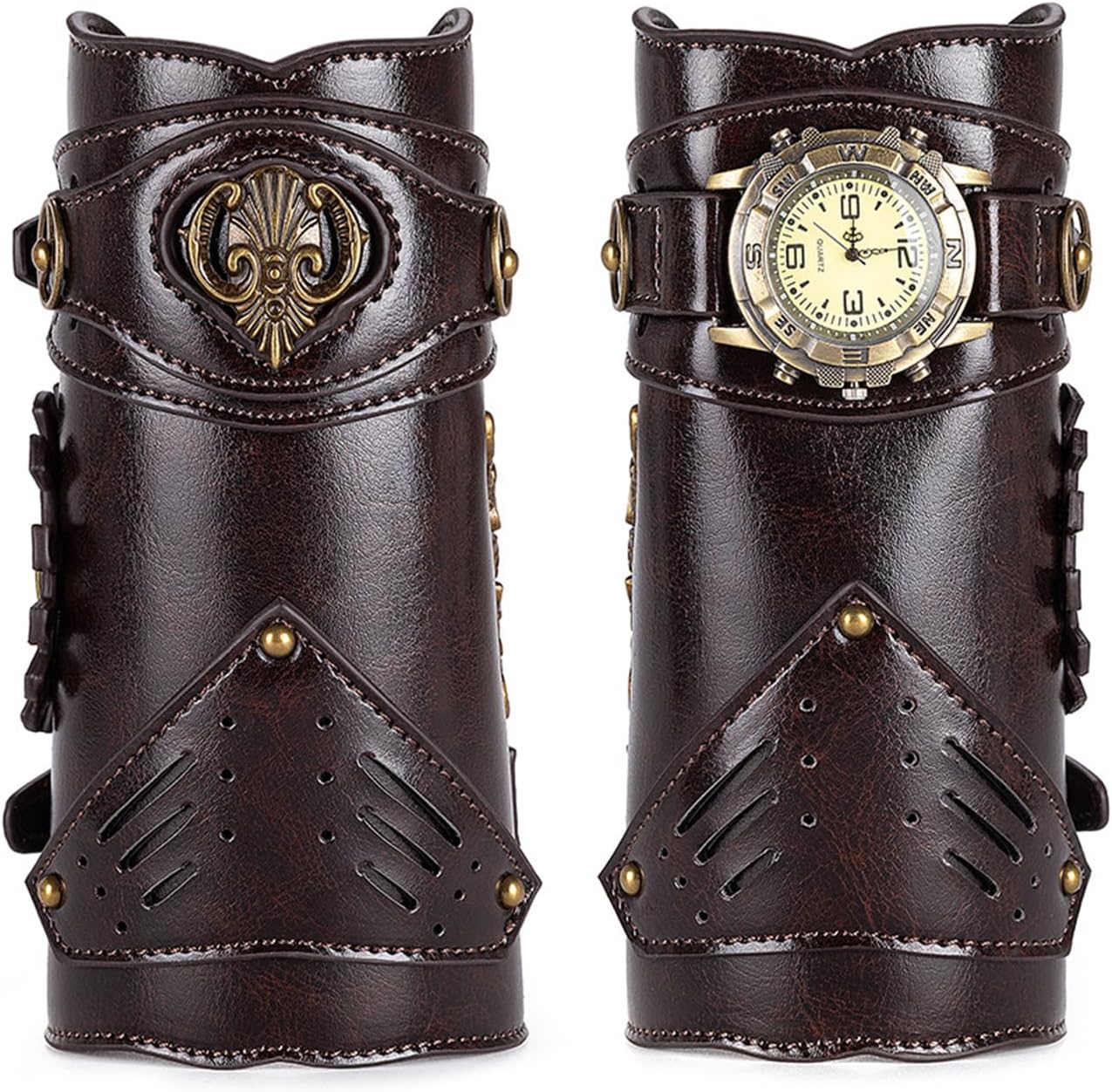 Amazon.com: Avaner Men's Steampunk Leather Wristwatch: 2 Pack Vintage ...