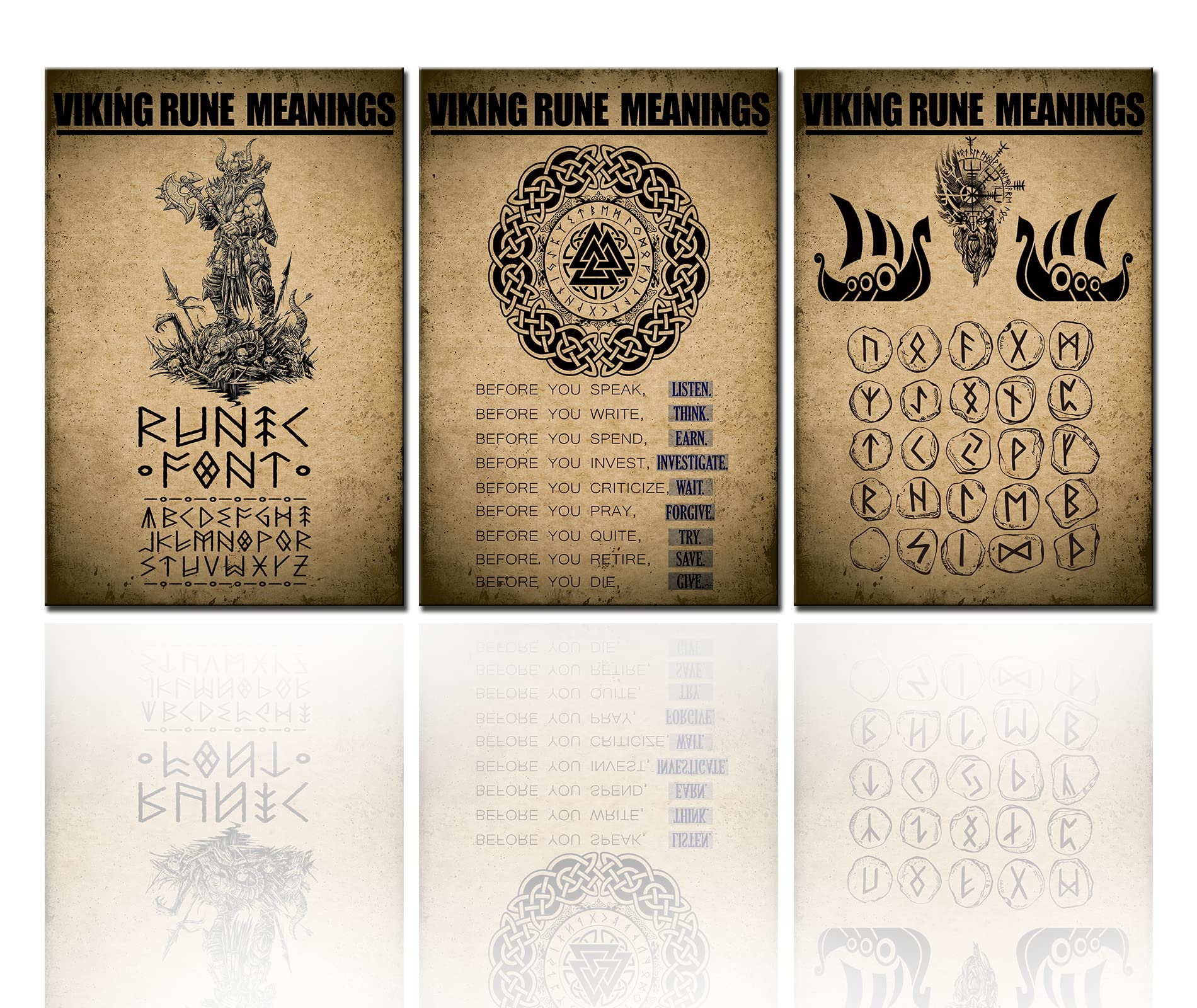 Norse Rune Quotes Hand Drawn Viking Runes & Symbols Set. Nordic