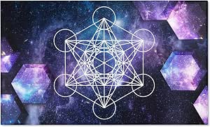 Amazon.com: Metatron's Cube Rug Sacred Geometry Rug Galaxy Rug Blue ...