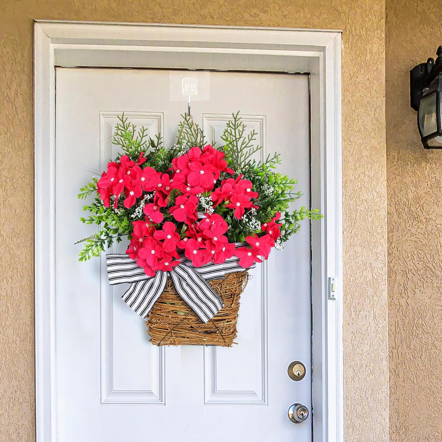 Amazon.com: Yuxung Front Door Wreath Door Hanging Basket Front Door ...