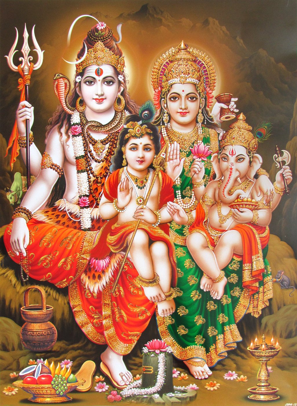 Buy Loard Shiva/Shree Shankar/God Shiva with Parvati, Ganesha and ...