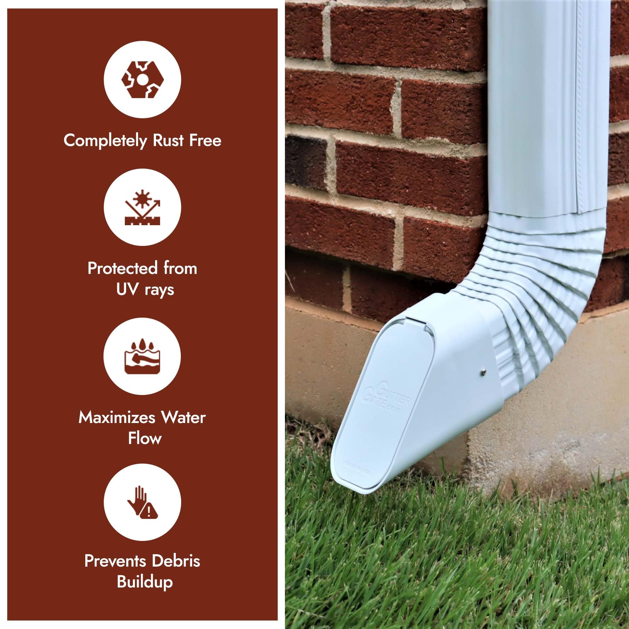 4 Inch Downspout Diverter 3x4 Type-A Gutter Downspout Extensions Gutter ...